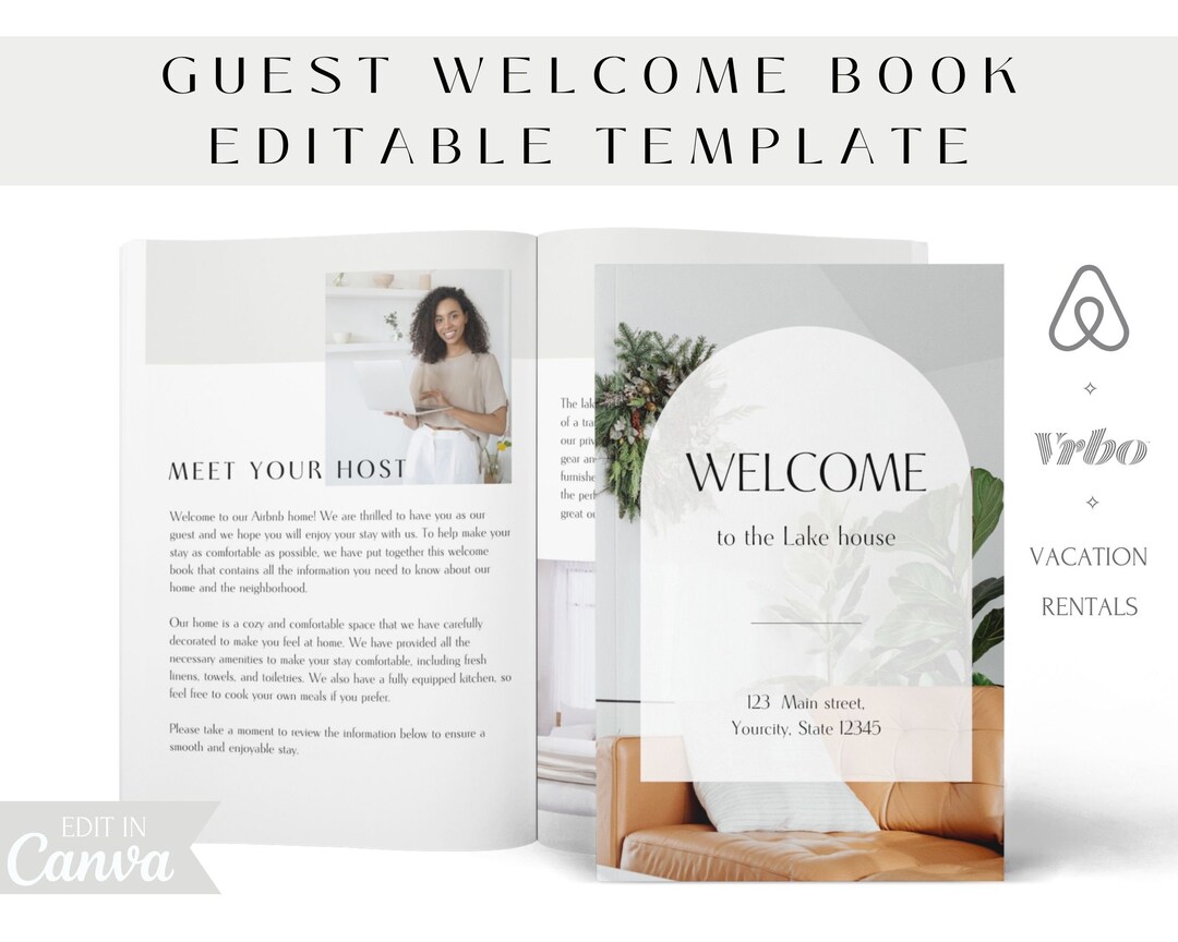 Airbnb Guest Welcome Book Template Vacation Rental Business - Etsy