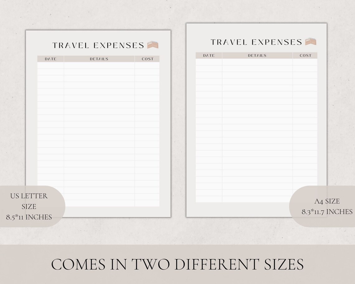 Travel Budget Planner Sheet Editable Digital and Printable Travel ...