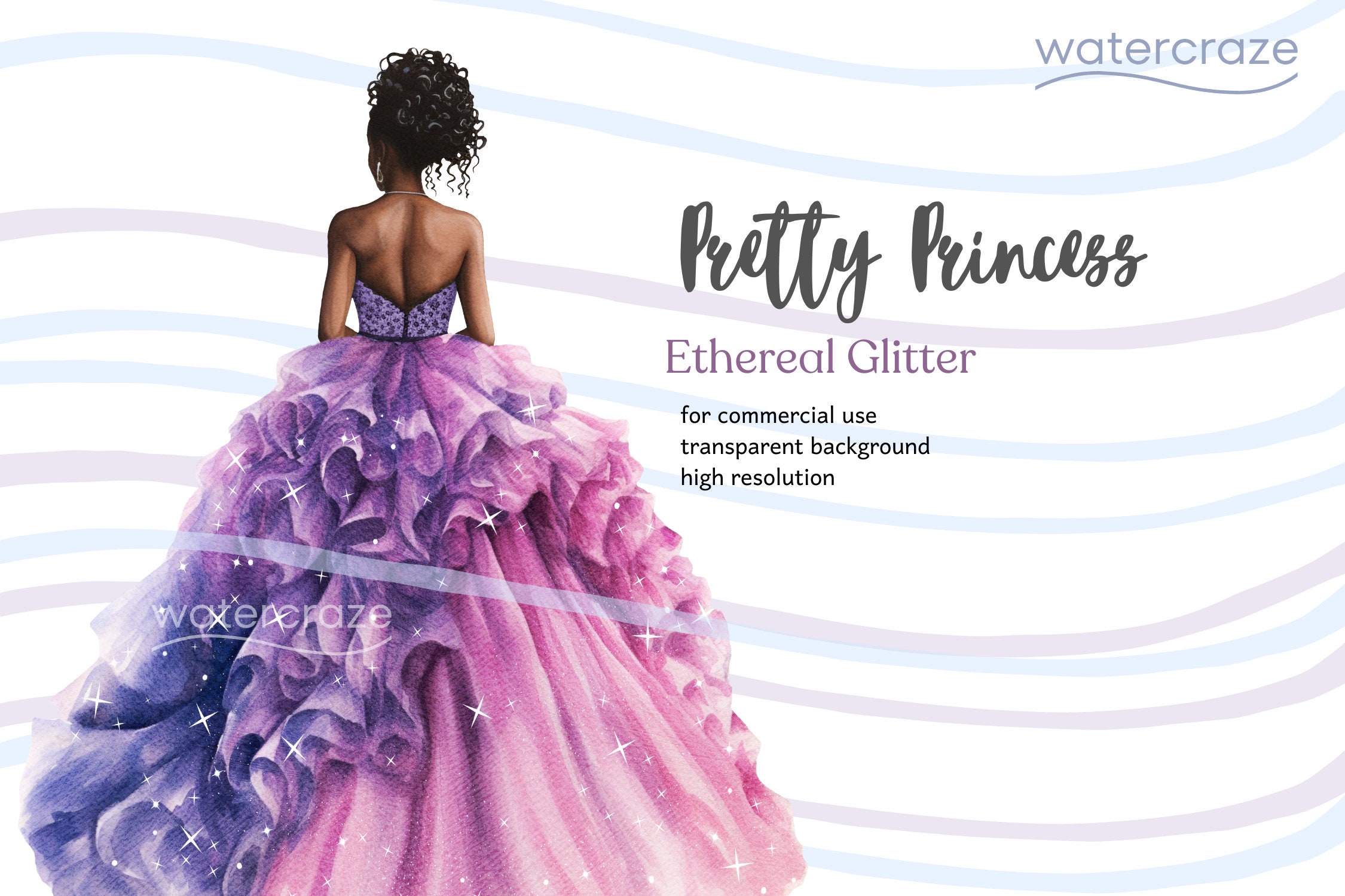 Ethereal Glitter - Sparkling Purple and Pink Quinceañera Afro Princess ...