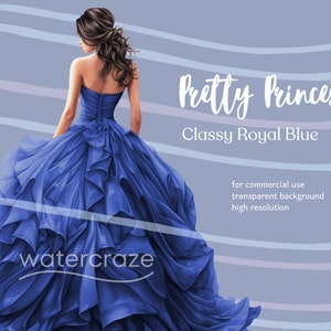 Classy Royal Blue Princess - Blue Quinceañera Princess Clipart - Sierra ...