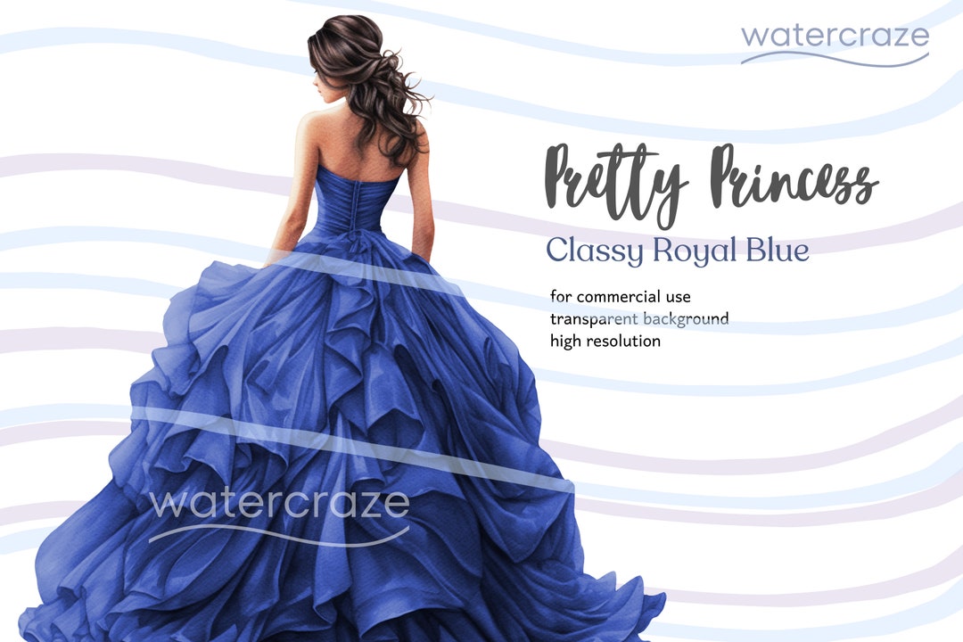 Classy Royal Blue Princess - Blue Quinceañera Princess Clipart - Sierra ...