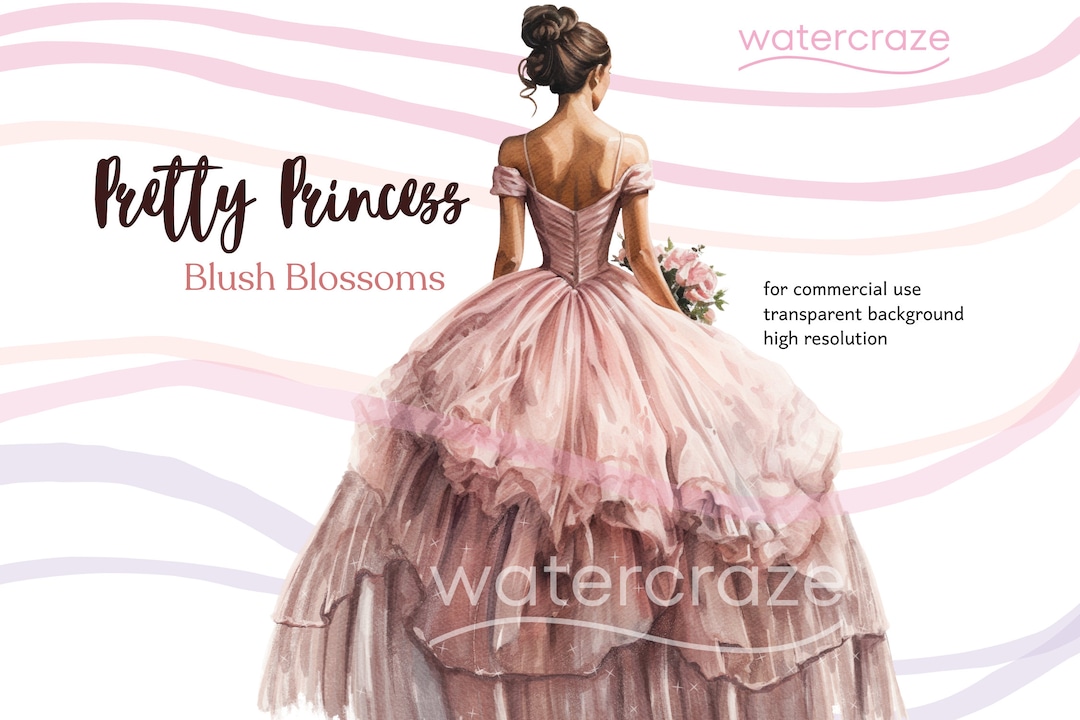 Blush and Blossoms Princess - Dusty Pastel Pink Quinceañera Princess ...