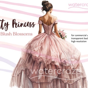 Blush and Blossoms Princess - Dusty Pastel Pink Quinceañera Princess ...