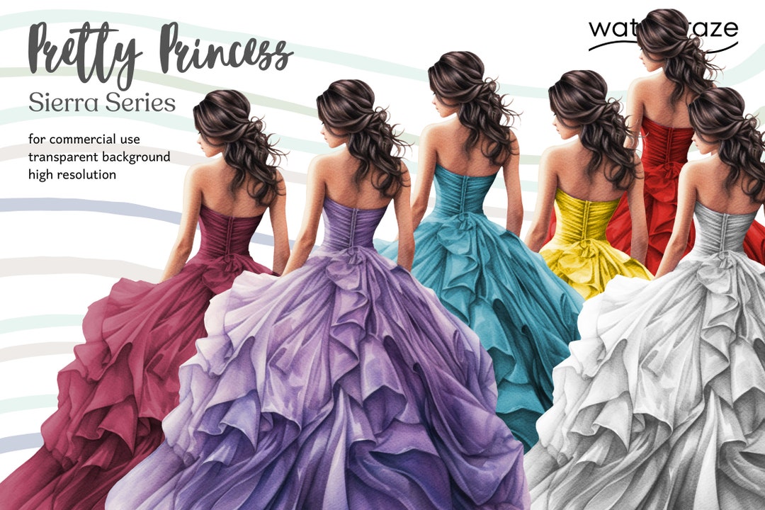 Sierra Bundle - 18 Princesses - Quinceañera Princess Clipart - Etsy