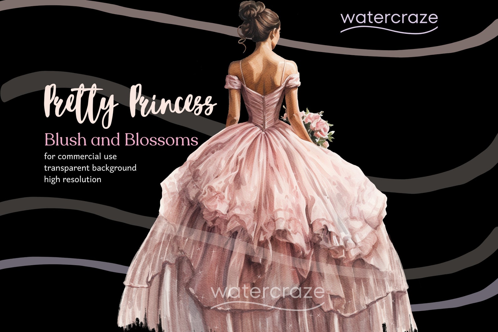 Blush and Blossoms Princess - Dusty Pastel Pink Quinceañera Princess ...