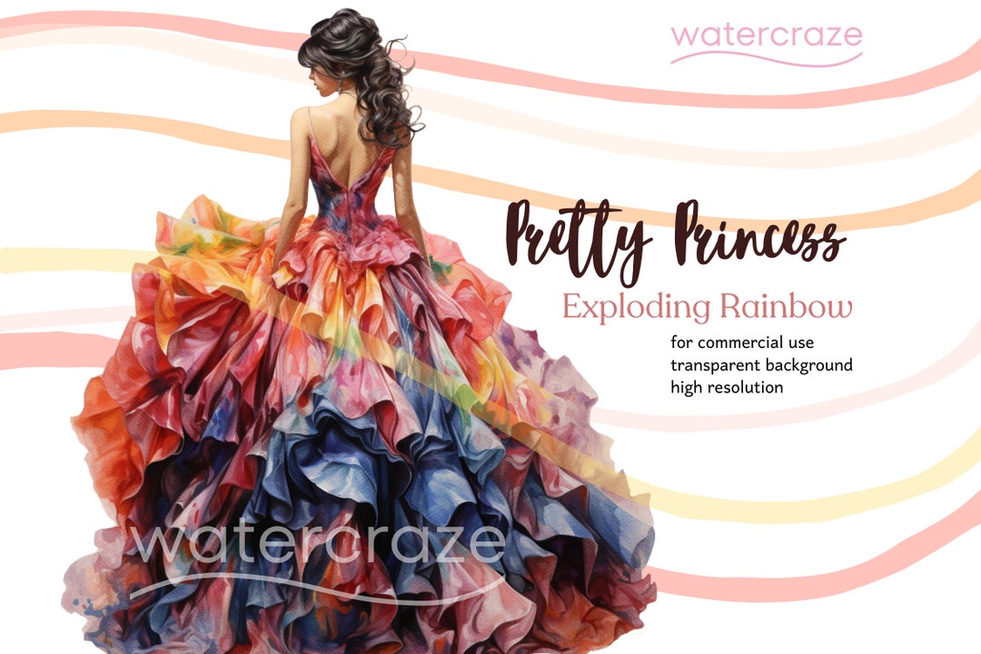 Exploding Rainbow - Burst of Colors - Quinceañera Princess Clipart - Etsy