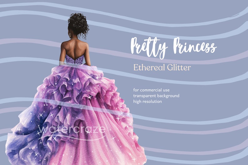 Ethereal Glitter - Sparkling Purple and Pink Quinceañera Afro Princess ...
