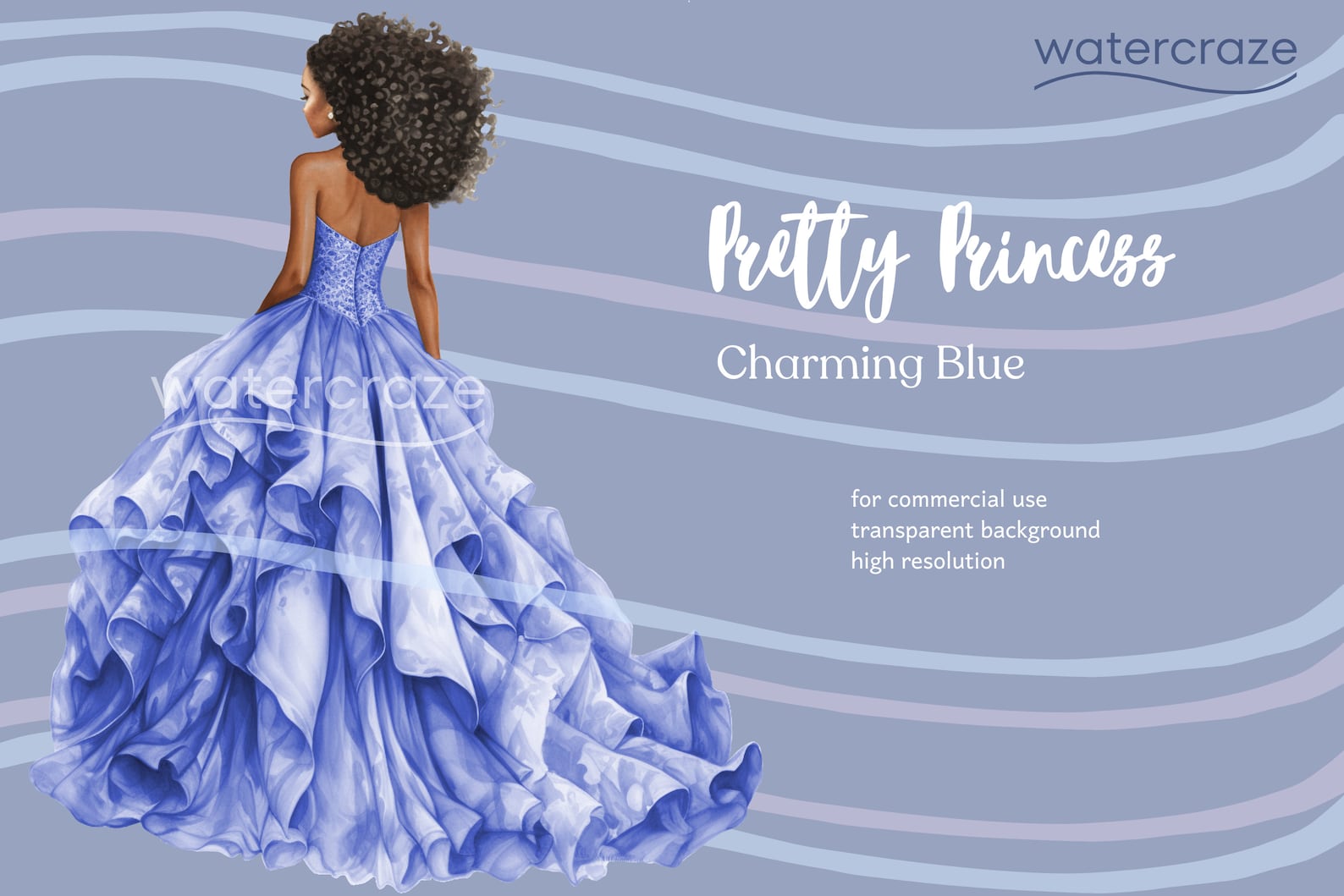 Charming Blue Princess Blue Quinceañera Princess Clipart Aaliyah - Etsy