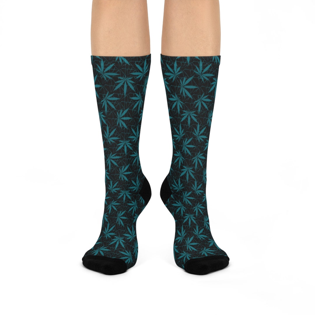 Blue Kush Weed Leaf Socks - Etsy