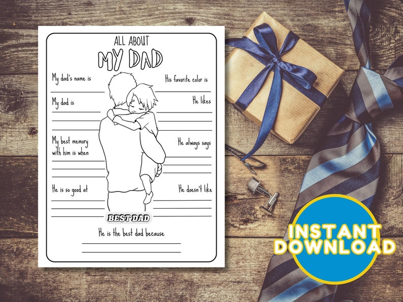 Fathers Day Coloring Pages All About My Dad Coloring Page - Etsy