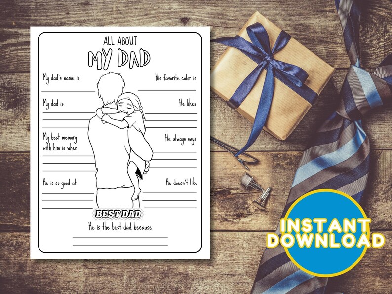 Fathers Day Coloring Pages All About My Dad Coloring Page - Etsy