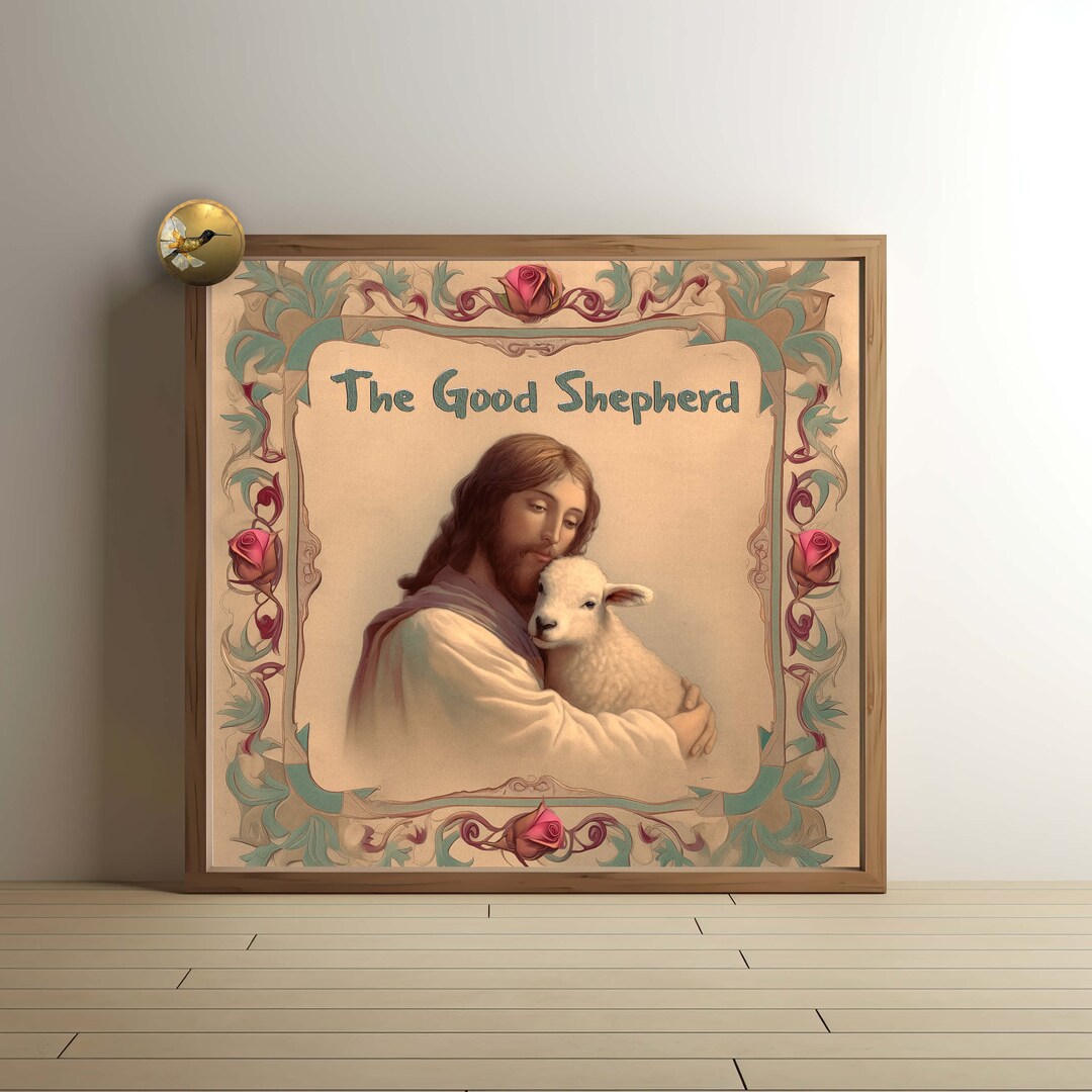Jesus Wall Painting the Good Shepherd El Buen Pastor Retrato Il Buon ...
