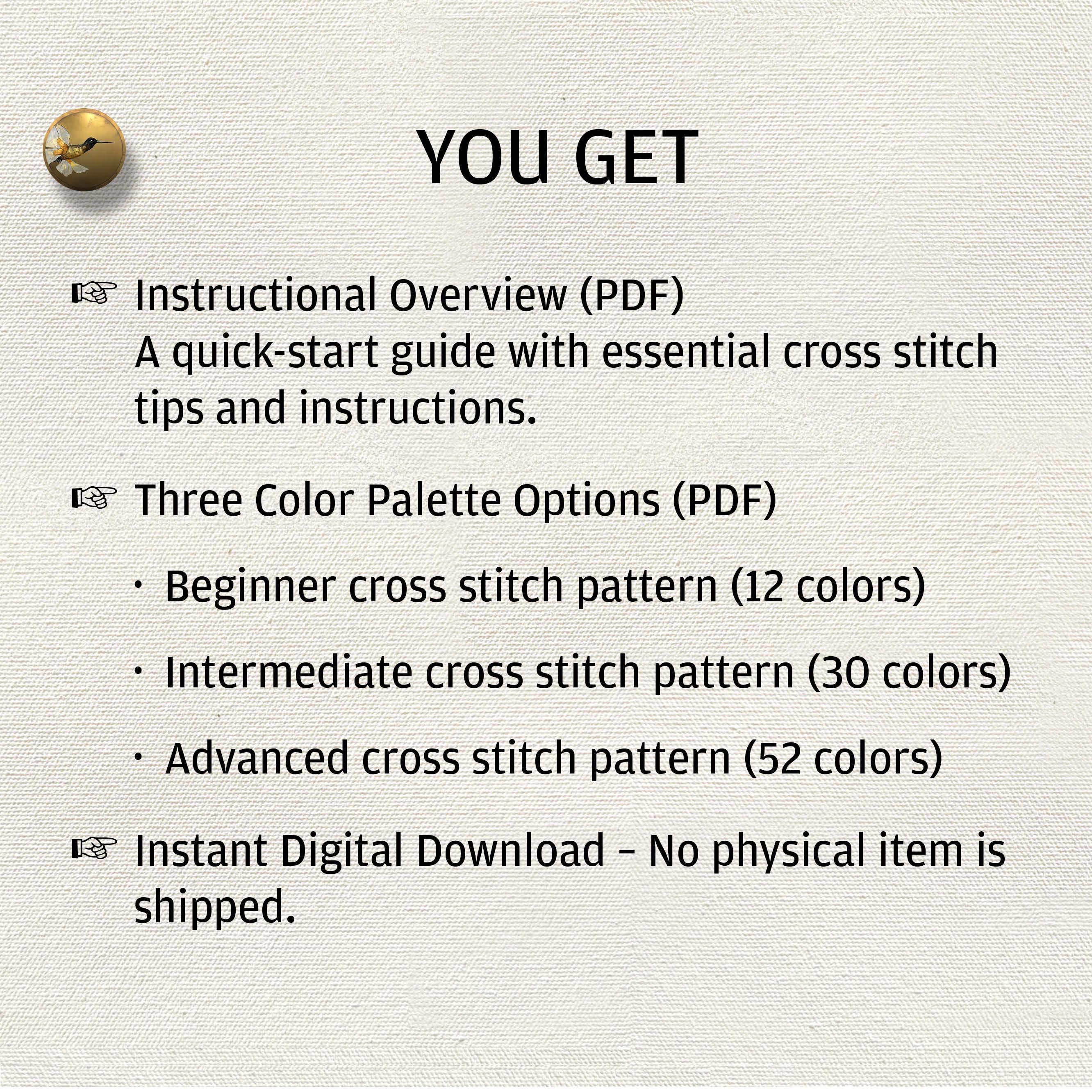 Floral Folk Art | Cross-stitch Pattern | Symbol Chart Instruction ...