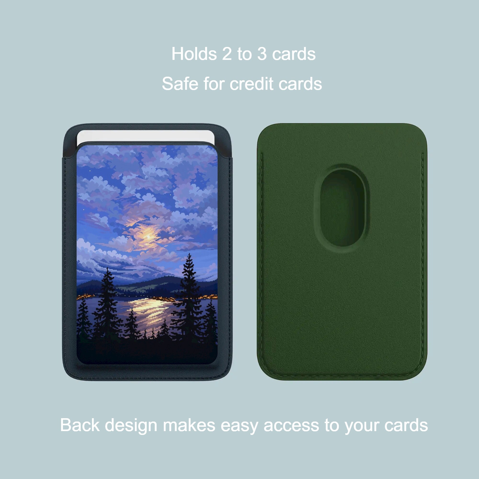 Pixel Art Magsafe Wallet, Magnetic Natural Aesthetics Wallet Compatible ...