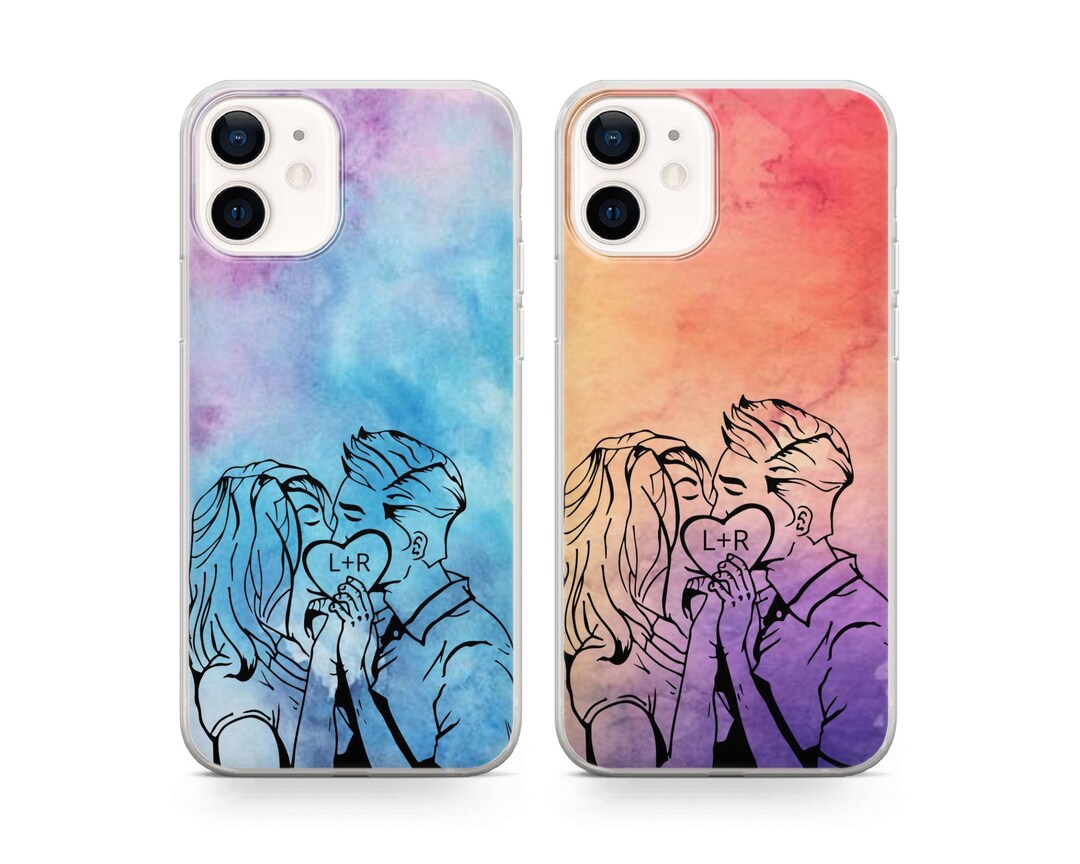 Personalized Love Couple Matching Phone Cases iPhone 15, 14, 13, 12 Pro ...