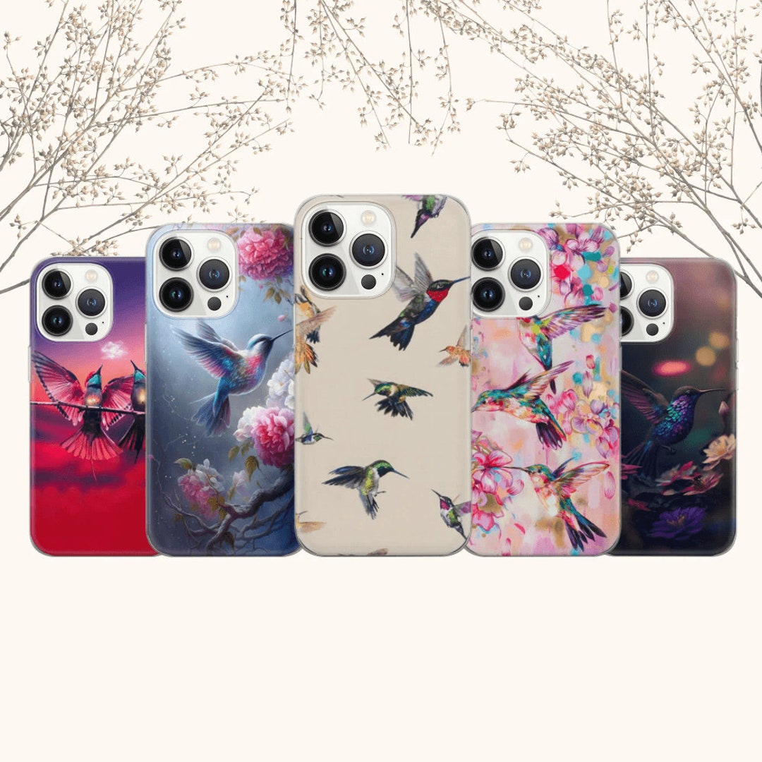 Hummingbird Art Phone Case Little Birds Cover for iPhone 14 13 12 Pro ...