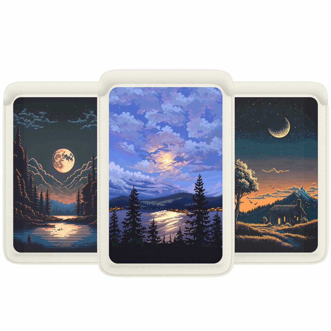 Pixel Art Magsafe Wallet, Magnetic Natural Aesthetics Wallet Compatible ...