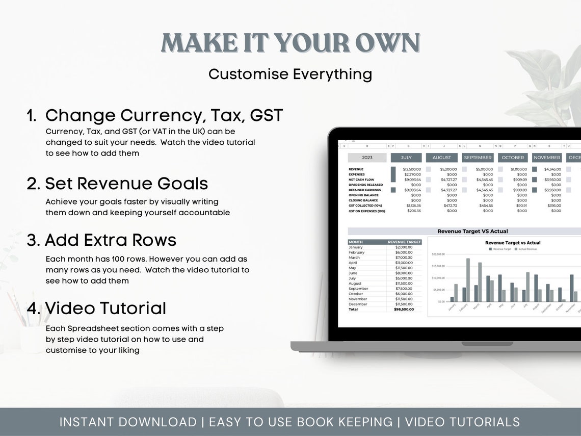 Ultimate Small Business Bookkeeping Financial Tracker: Yearly & Monthly ...