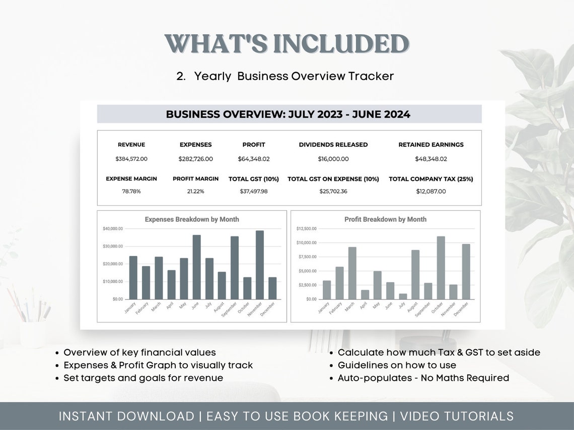Ultimate Small Business Bookkeeping Financial Tracker: Yearly & Monthly ...