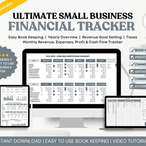 Ultimate Small Business Bookkeeping Financial Tracker: Yearly & Monthly ...