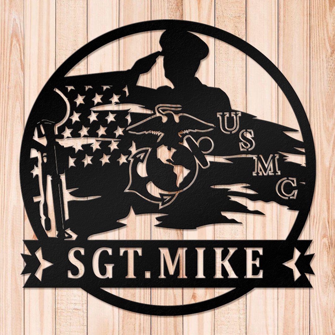 USMC Sign US Marine Corps Metal Sign Semper Fi Wall Art - Etsy