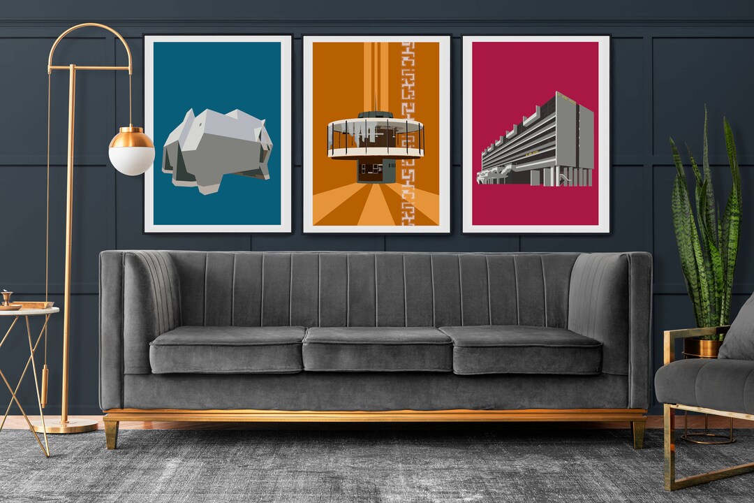 Coventry Brutalist Architecture Prints, Modern House Art Set - Etsy