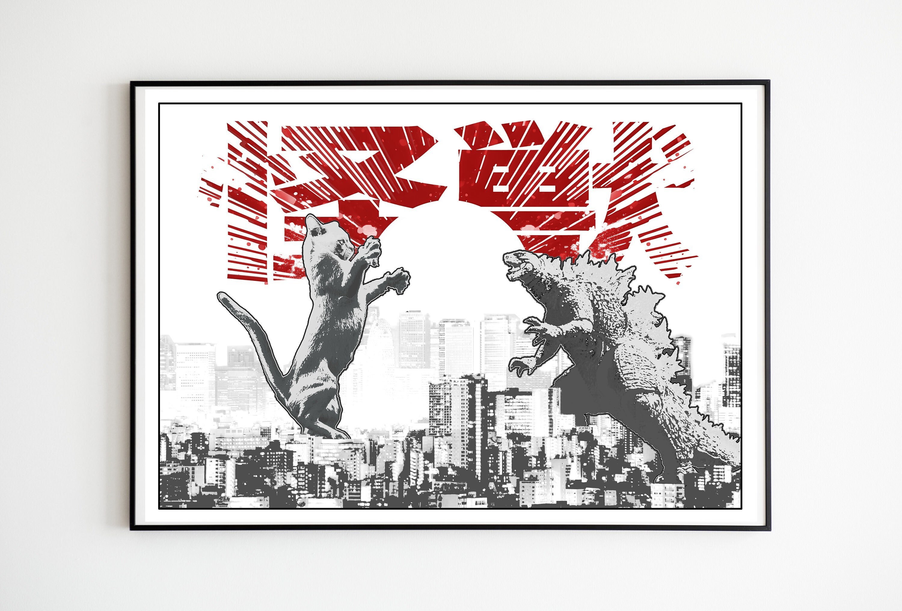 Kaiju Cat! Manga Style Art Print B - Etsy
