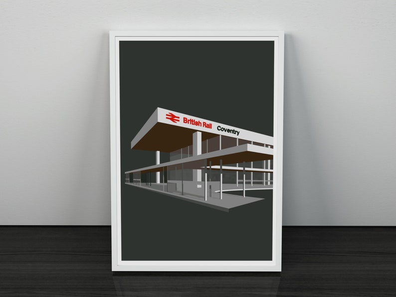 Coventry Train Station Art Print, Brutalist Architecture, Modern Home ...