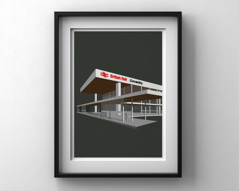 Coventry Train Station Art Print, Brutalist Architecture, Modern Home ...
