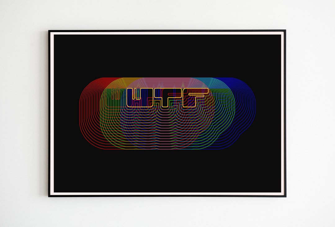 WTF RGB Split Wall Art Print, WTF Logo in Rgb Layers Trendy Geek Decor ...