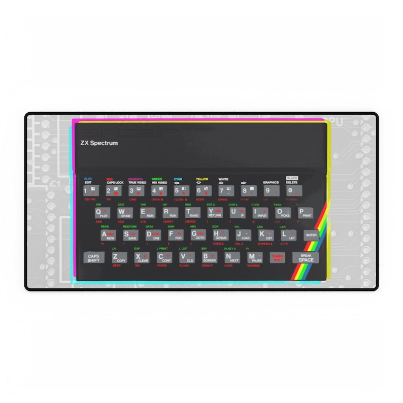 ZX Spectrum 48k Graphic Design Desk Mat Mouse Pad Retro Gaming, Vintage ...