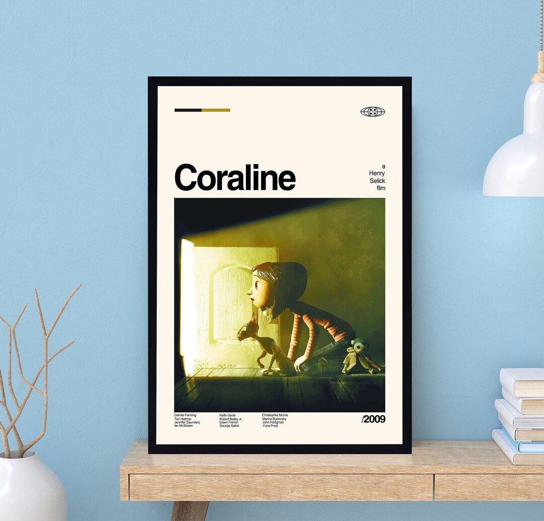 Coraline Poster, Coraline Print, Henry Selick, Retro Movie Poster ...