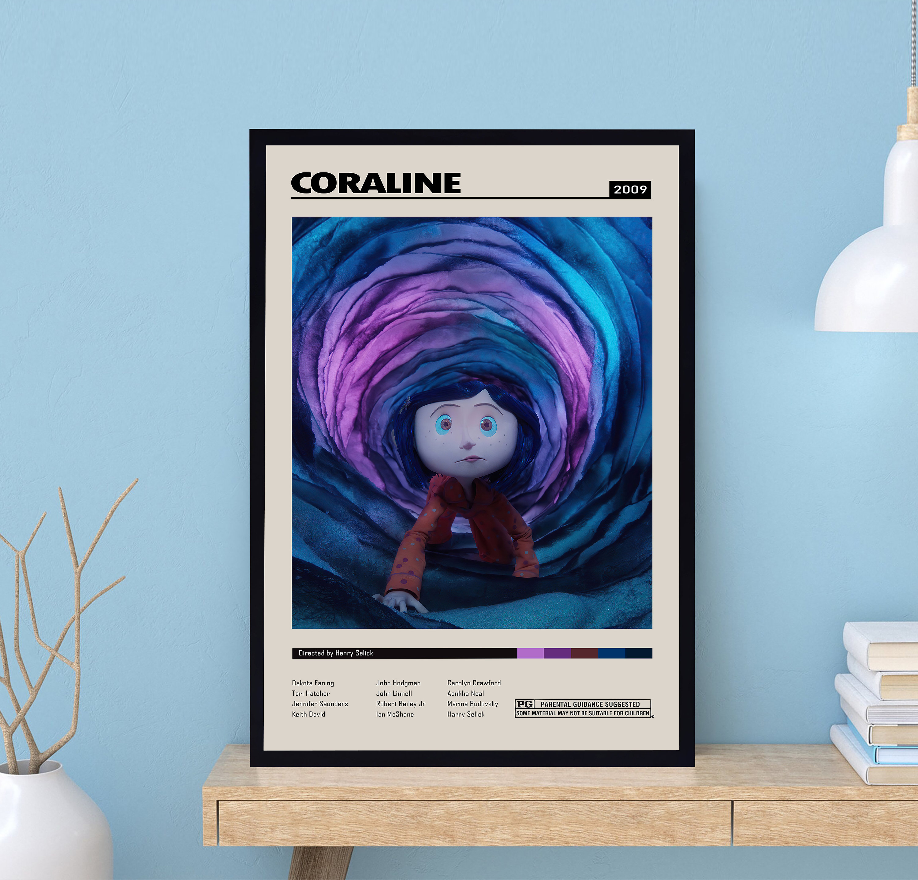 Coraline Poster, Coraline Movie Poster, Henry Selick, Retro Poster ...