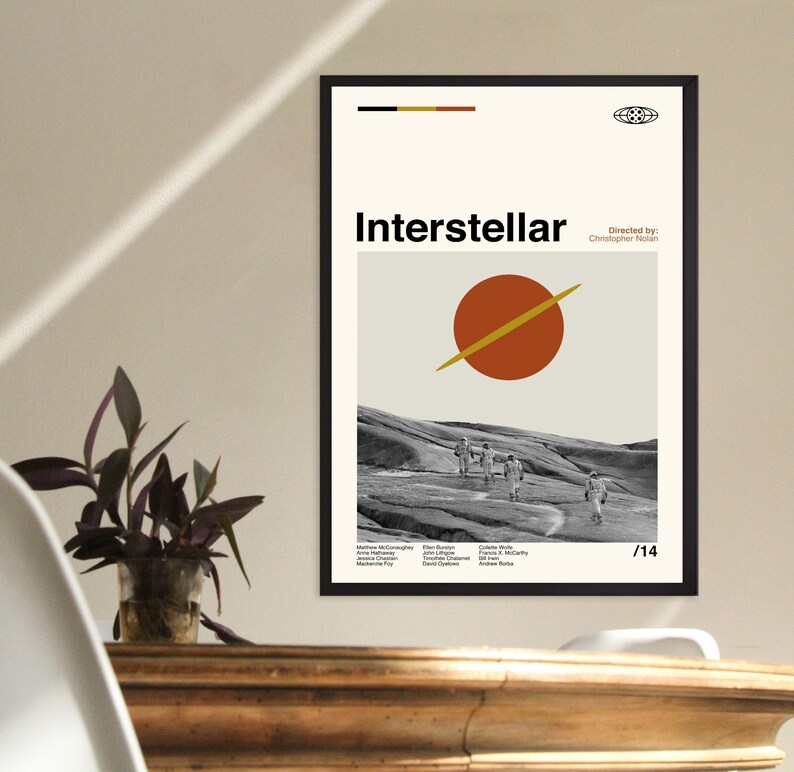 Inpired Interstellar Movie Print, Movie Poster, Minimalist Art, Vintage ...