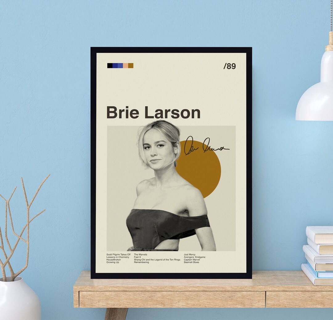 Vintage Brie Larson Poster, Mid Century Art, Minimalist Art, Retro ...