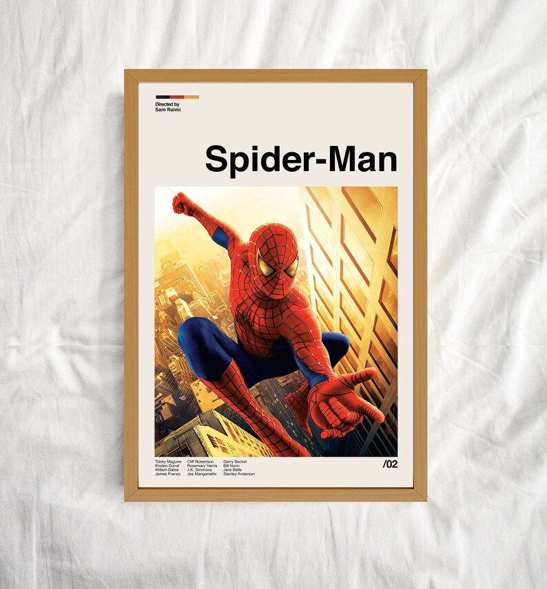 Spider Man Poster, Spider Man Print, Sam Raimi, Movie Poster, Vintage ...