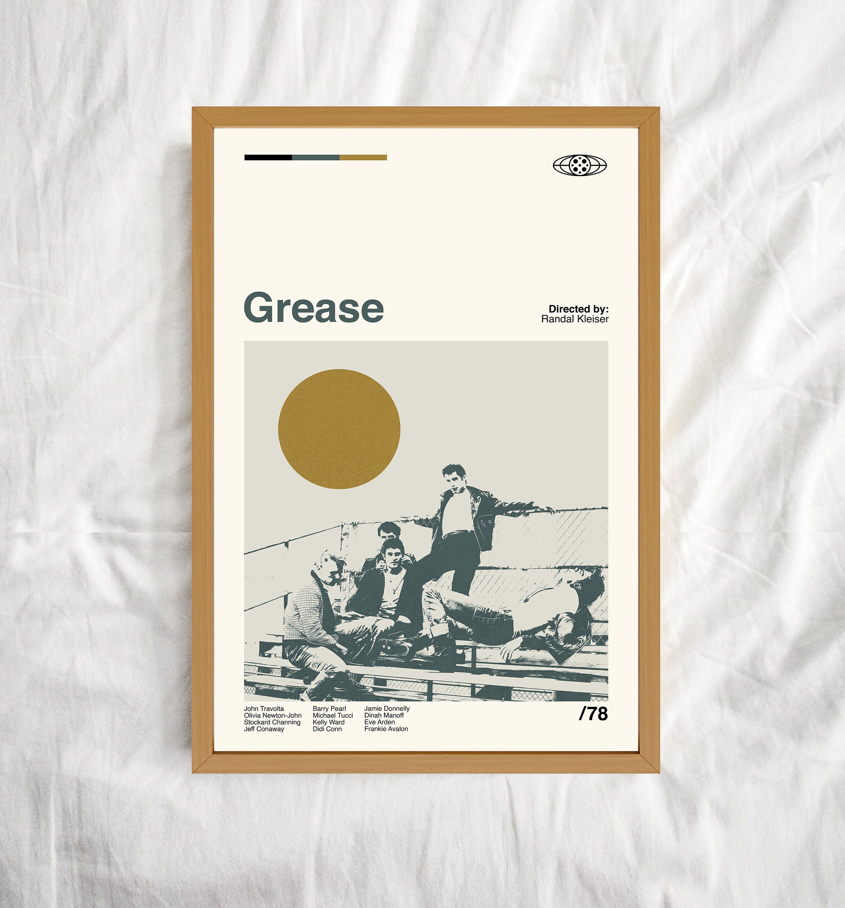 Grease Movie Poster, Randal Kleiser, Retro Movie Poster, Abstract ...