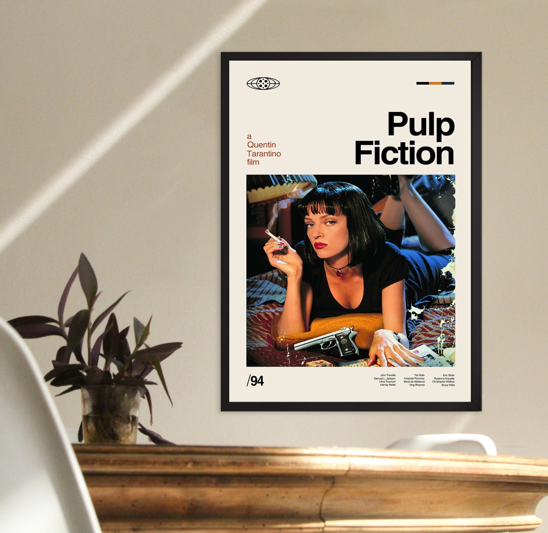 Pulp Fiction Posters, Retro Movie Print, Movie Poster, Modern Art, Mid ...