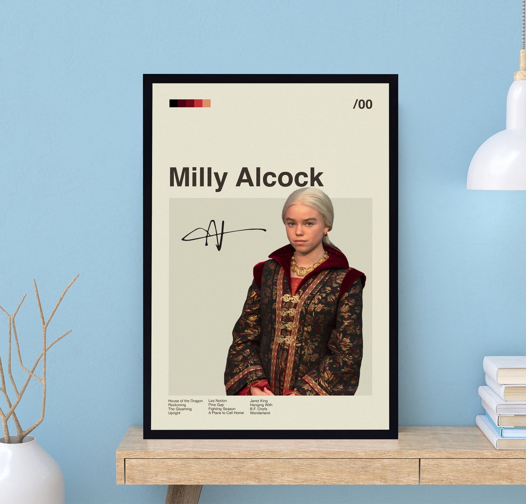 Vintage Milly Alcock Poster, Mid Century Art, Minimalist Art, Retro ...
