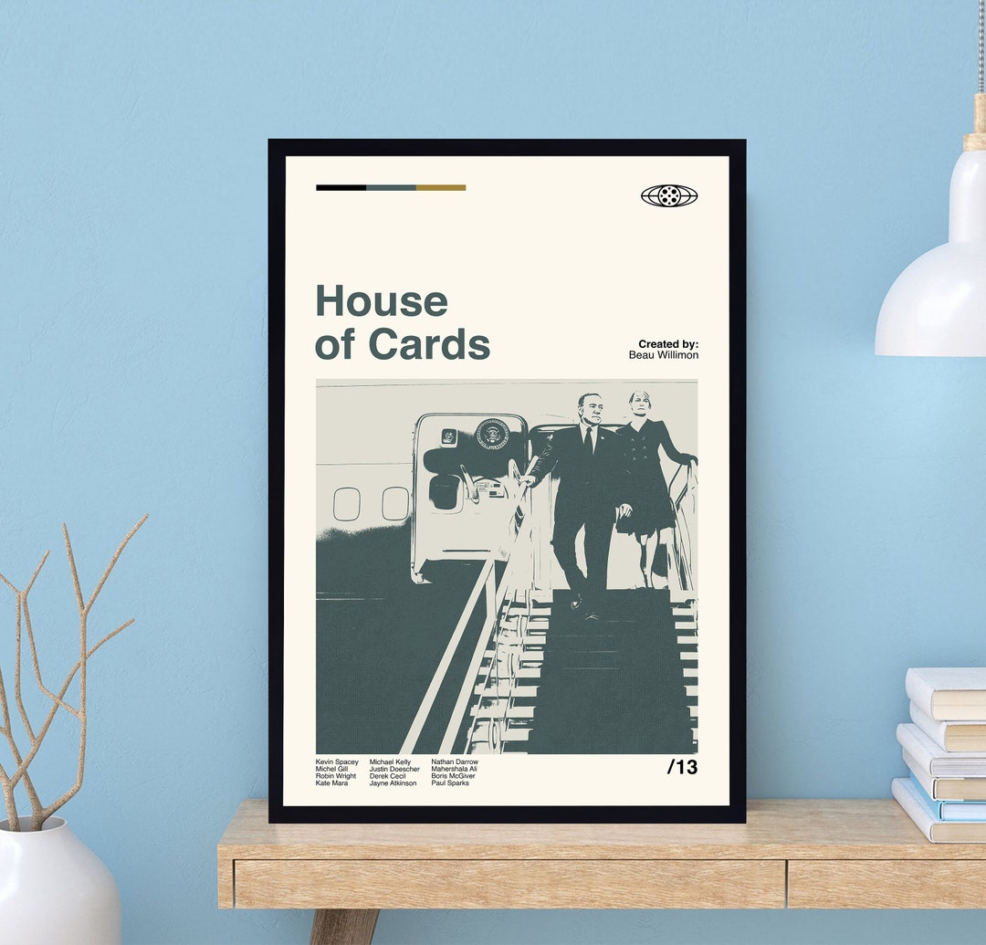 House of Cards Poster, Beau Willimon, Vintage Poster, Retro Movie ...