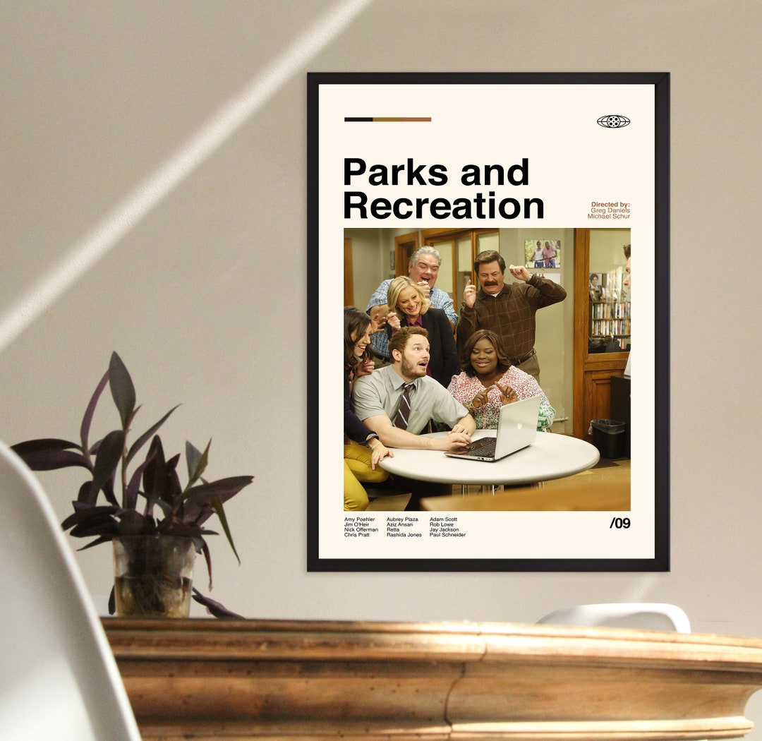 Parks & Rec Poster, Parks and Recreation Print, Minimalist Art, Vintage ...
