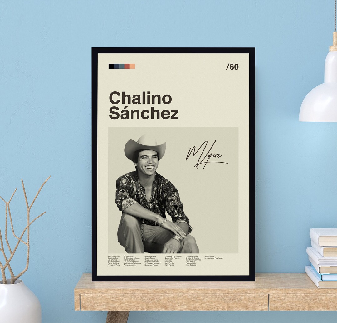 Vintage Chalino Sánchez Poster, Mid Century Art, Minimalist Art, Retro ...