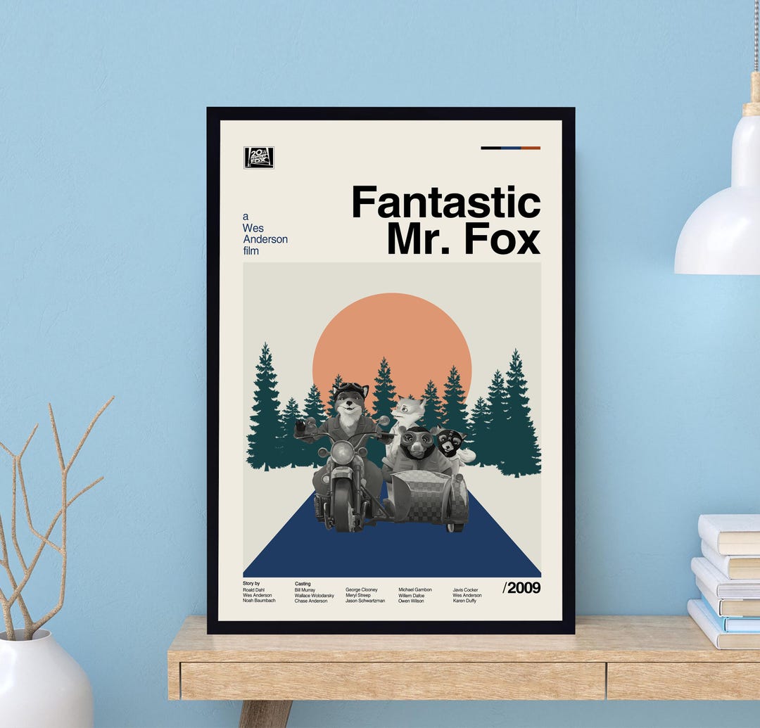 Fantastic Mr. Fox Poster, Fantastic Mr Fox Poster, Midcentury Art ...