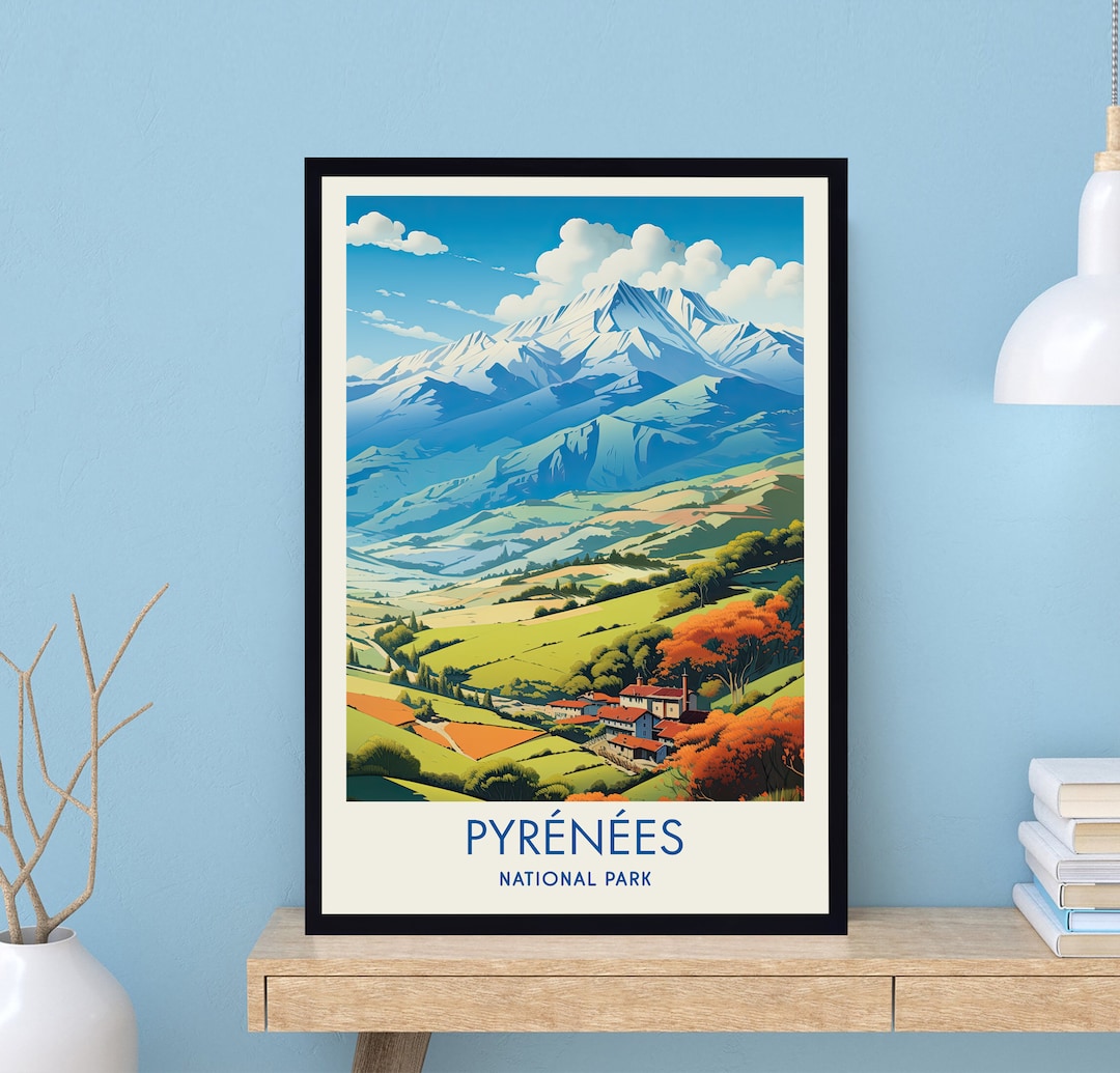 Pyrénées Travel France Poster Pyrénées Print Pyrénées - Etsy
