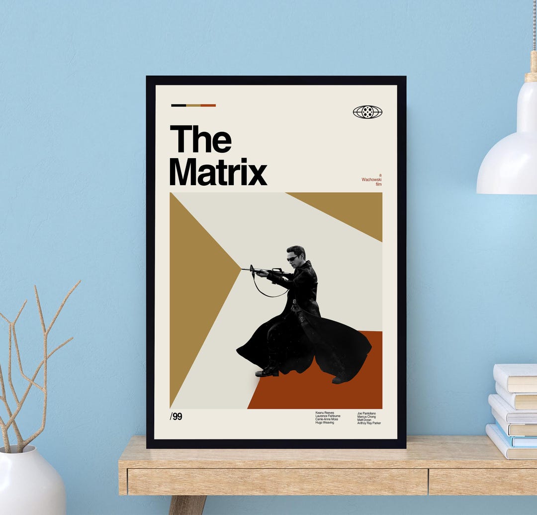 The Matrix Movie Poster, the Matrix Poster, Midcentury Art, Retro ...