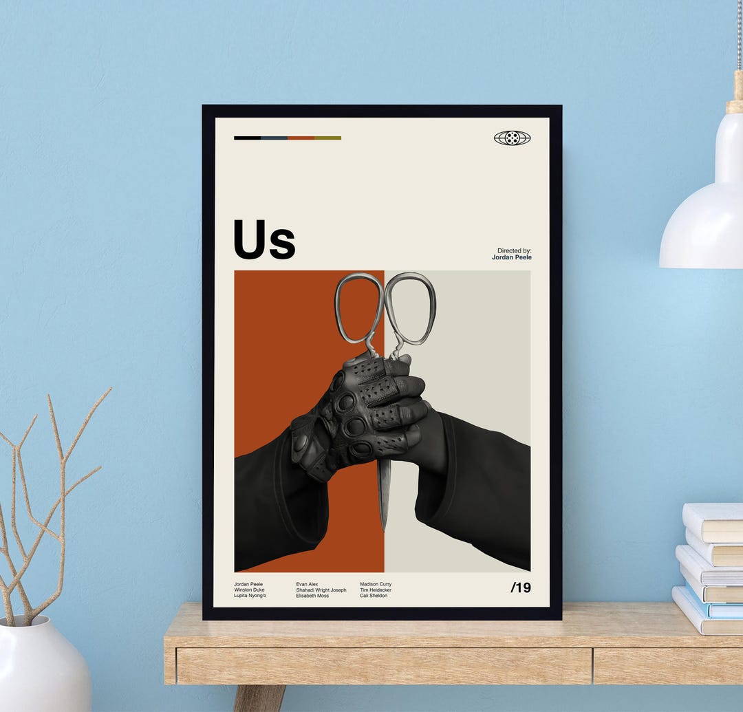 Us Movie Poster, Us Poster, Jordan Peele Movie Poster, Midcentury Art ...