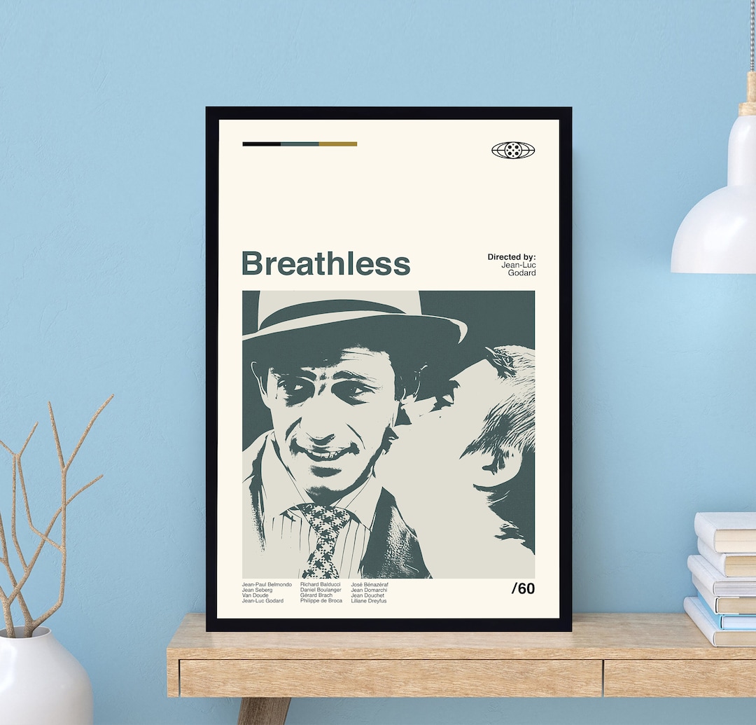 Breathless Poster, Jean-luc Godard, Retro Movie Poster, Abstract Poster ...