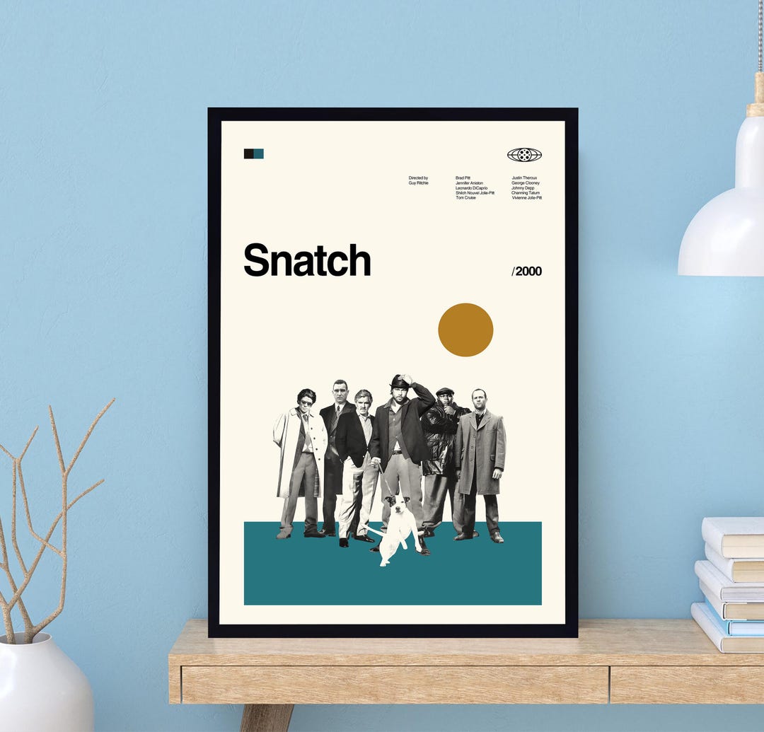 Snatch Movie Poster, Snatch Poster, Guy Ritchie, Midcentury Art, Retro ...
