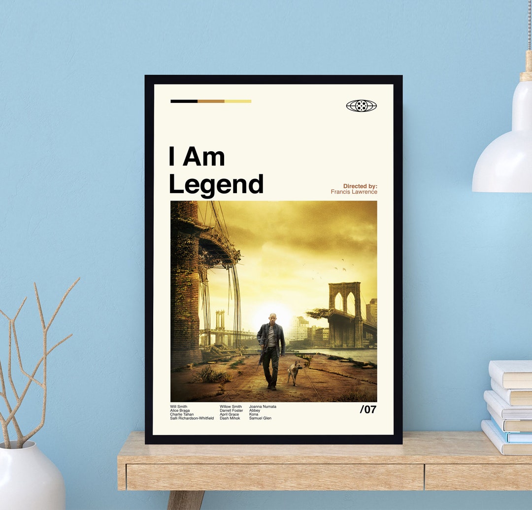 I Am Legend Movie Poster, Francis Lawrence, Retro Movie Poster ...