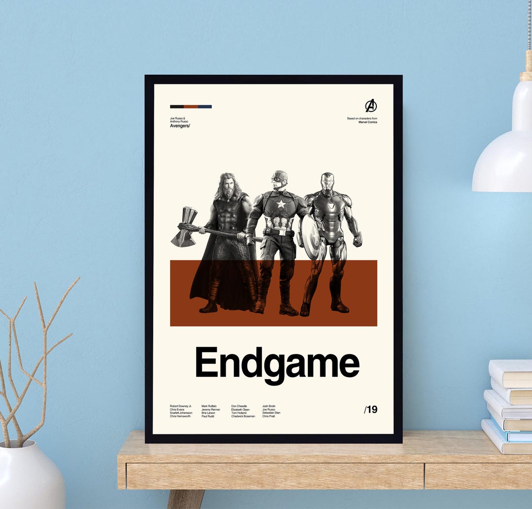 Endgame Avengers Poster, Avengers Print, Minimalist Art, Midcentury Art ...